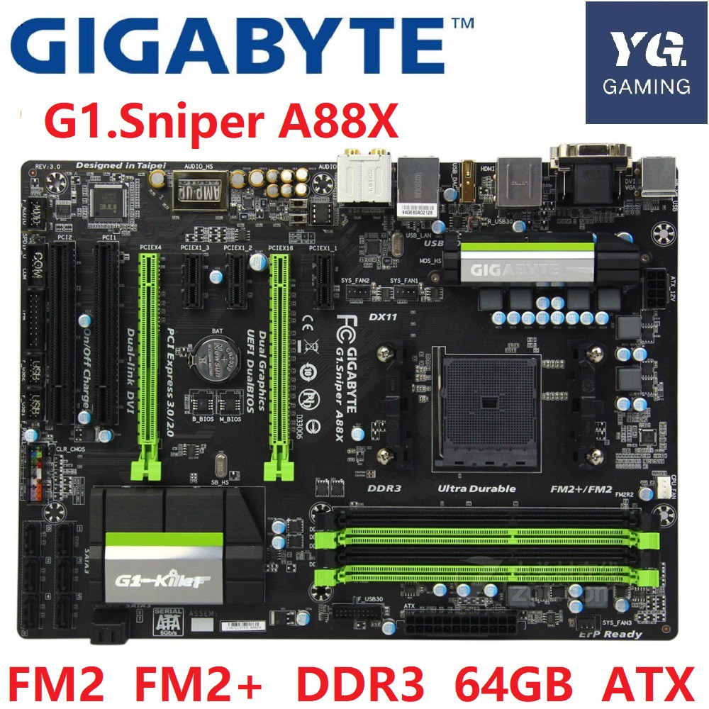 Gigabyte G1.Sniper A88X DDR3 Socket FM2 A88 32GB USB3.0 SATA3 Desktop Original used motherboard ...
