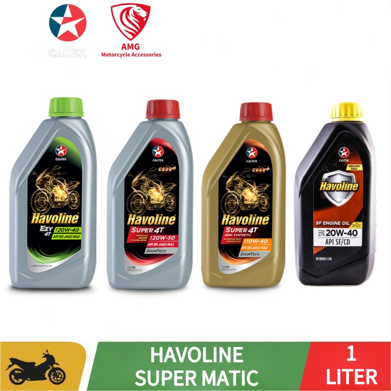 Caltex Havoline Formula SAE 10W30 EZY 4T SAE 20W40 Super 4T SAE 20W40 ...