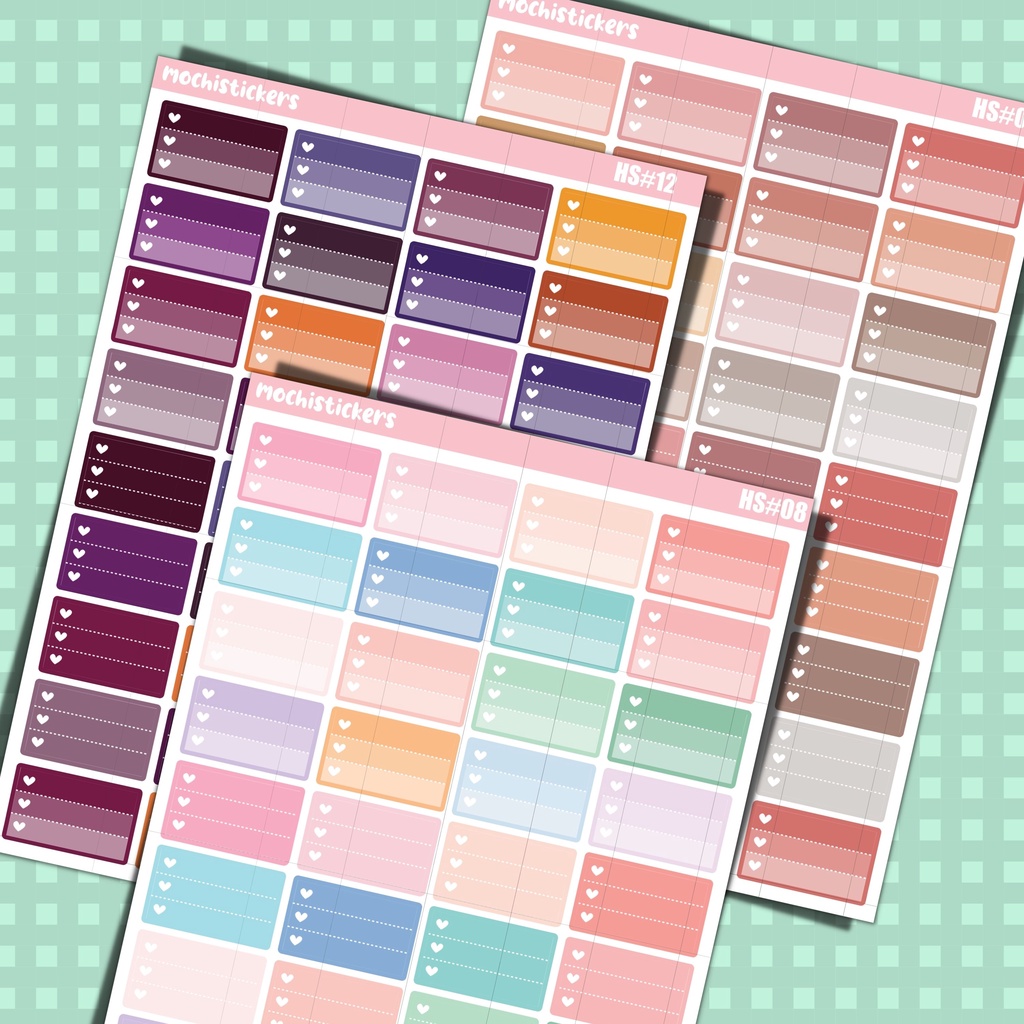 3-LAYER HEART CHECKBOX FUNCTIONAL STICKERS, BULLET, PLANNER, JOURNAL ...