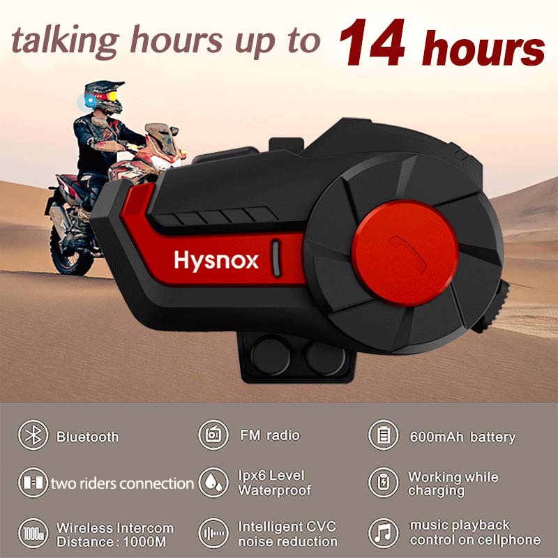 Beemall Hysnox HY-01 1000M Intercom Helmet Waterproof Bluetooth Headset ...