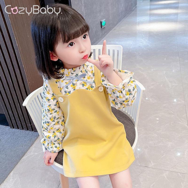 Princess Girls Dress Floral Long Sleeve Faux-two Design Kids Girls ...