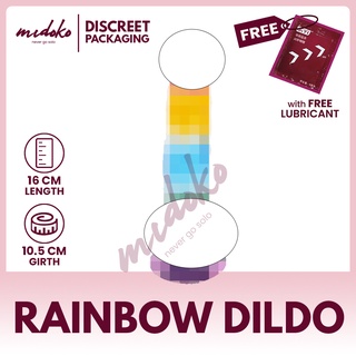 Midoko Shades Gradient 16cm Realistic Jelly Dong Non Vibrating Rainbow Dildo Sex Toy | Shopee ...