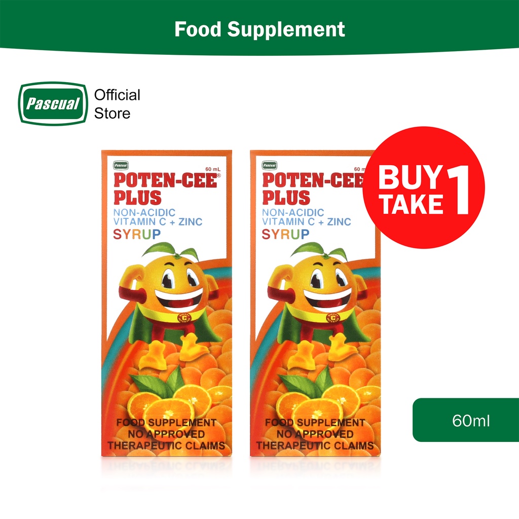 Poten-Cee Plus Non-Acidic Vitamin C + Zinc Syrup 60ml Buy 1 Take 1 ...