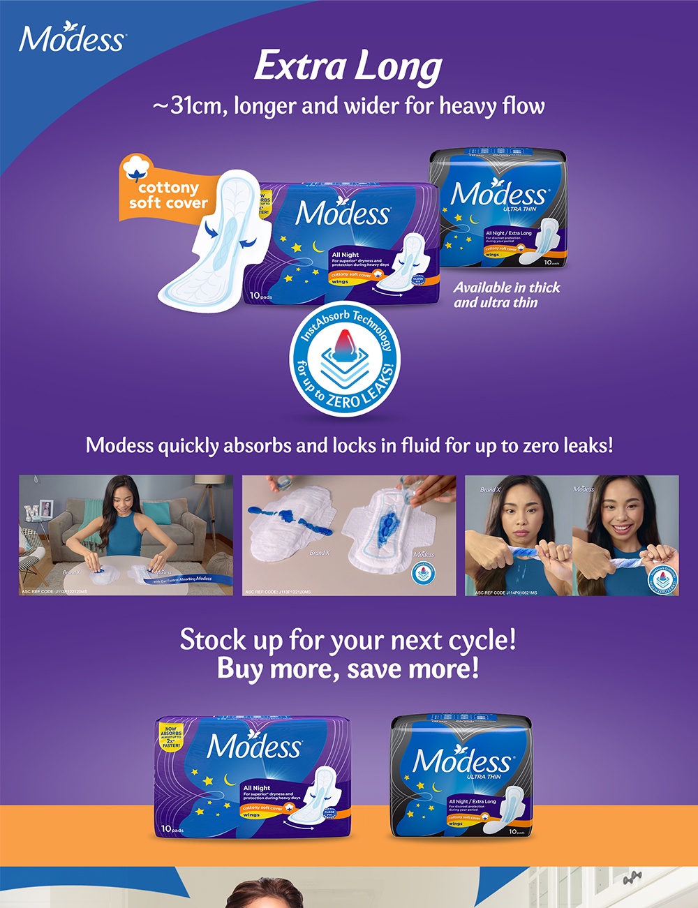 Modess All Night Sanitary Napkins 16s + FREE 4 Pads | Shopee Philippines