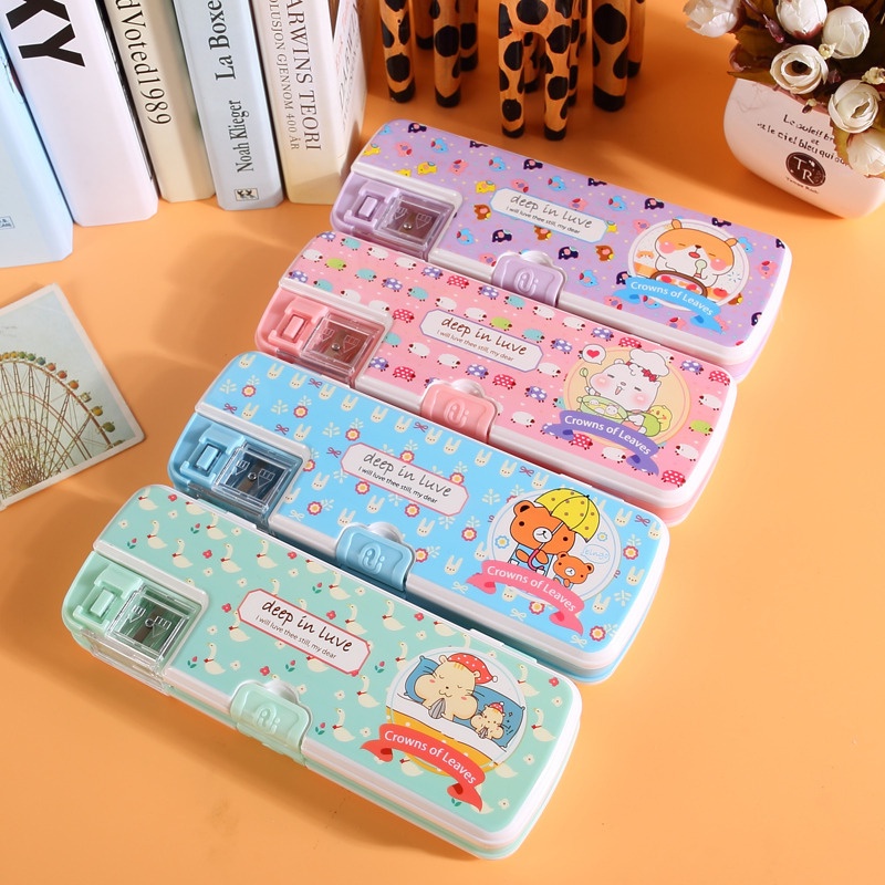 Creative multifunctional pencil case with two double-layer pencil cases ...
