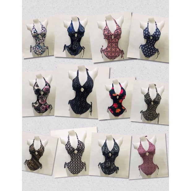 Sunshine One Piece Cut Out Sexy Monokini Printed Swimsuit Shopee