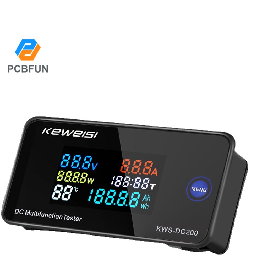 Pcbfun Kws-Dc200 Dc 0-200V 10/50/100A LED Voltage Current Temperature Digital Meter Built-In ...
