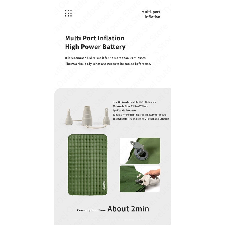 Naturehike High Power Wireless Electric Portable Air Pump USB Battery ...