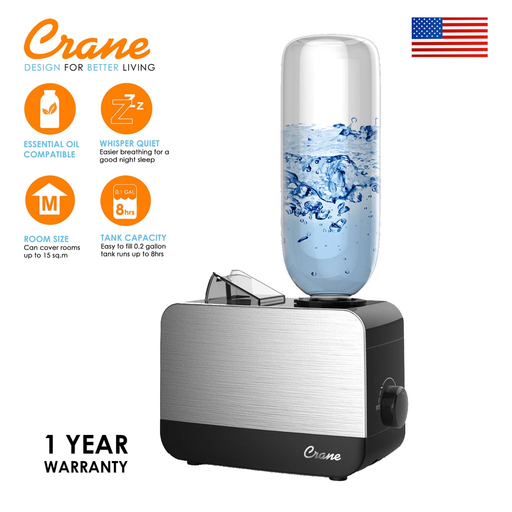 Crane Personal Humidifier w/ Bottle Cough & Colds, Allergies, Asthma ...