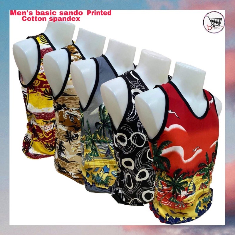 men's adult basic printed sando | Shopee Philippines