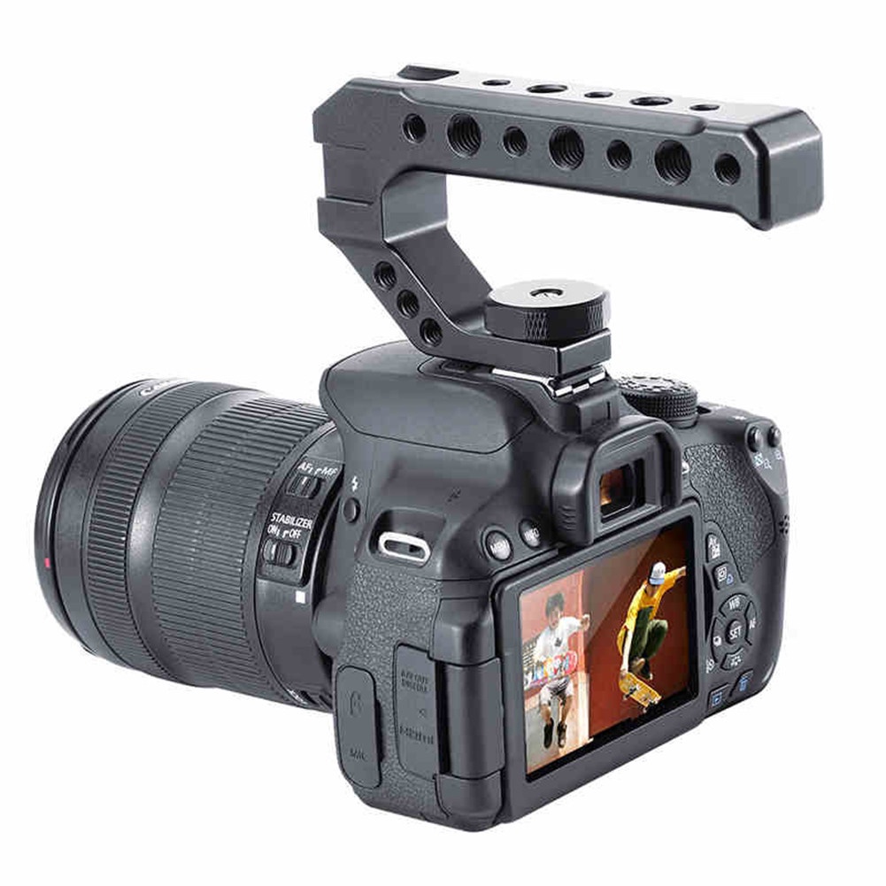 Universal DSLR Camera Rig Top Handle Three Cold Shoe Adapter Mount for ...
