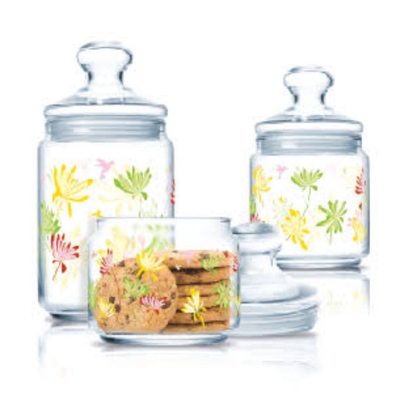 Luminarc Crazy flowers 3pcs Pot Airtight Storage | Shopee Philippines