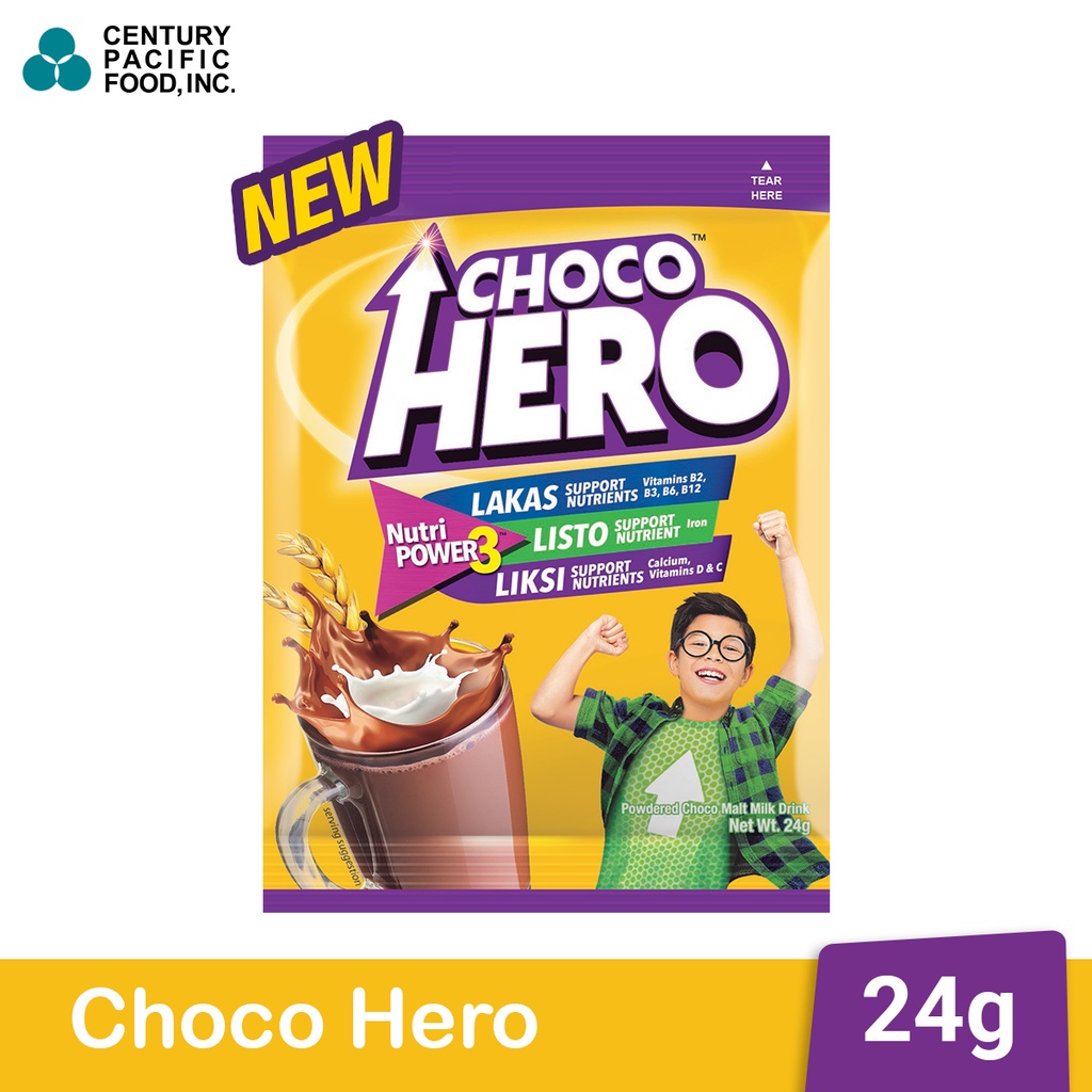 CHOCO HERO Powdered Choco Malt Milk Drink 24g x96 | Shopee Philippines