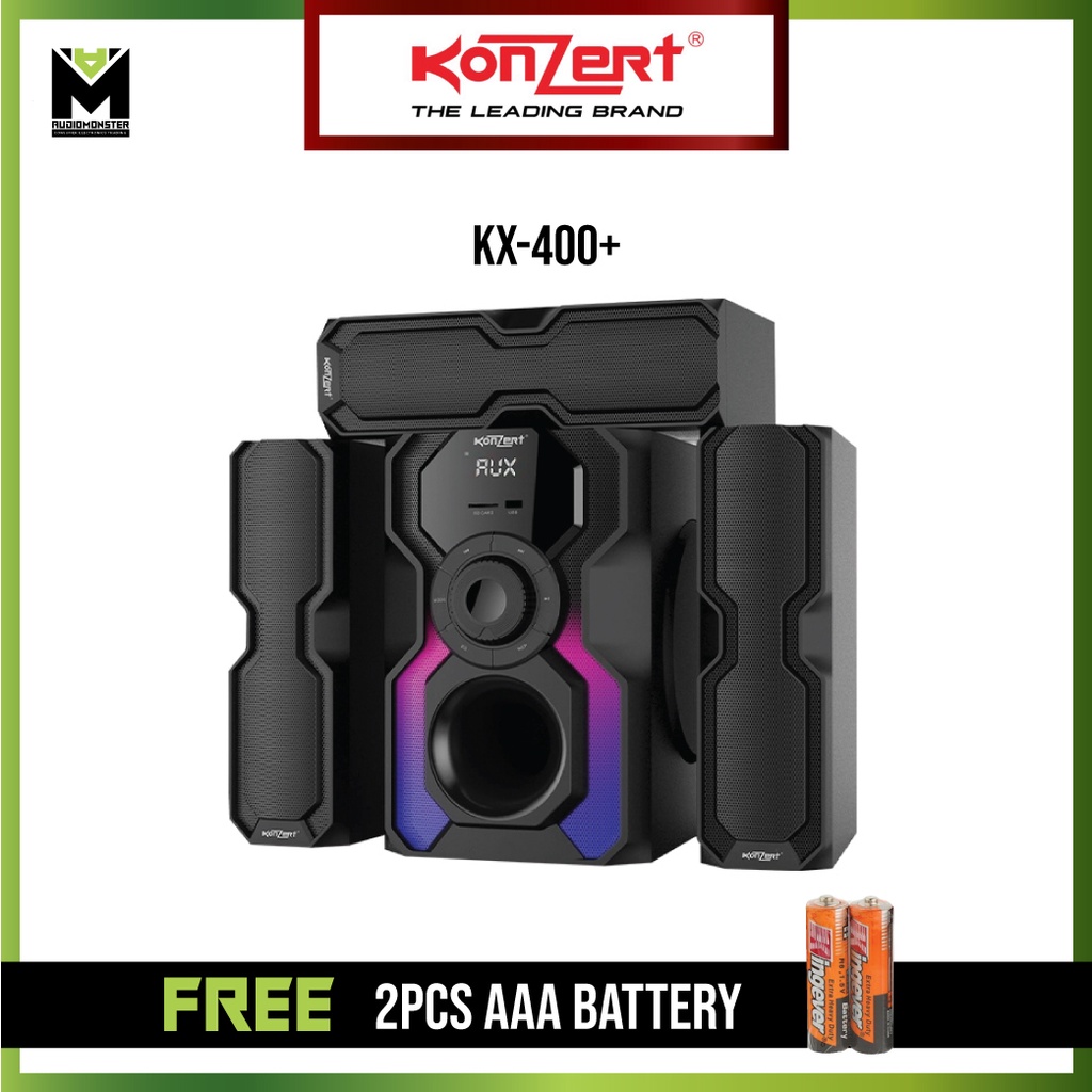 Konzert KX-400+ 3.1ch Multimedia Speaker System with USB/SD, FM Radio ...