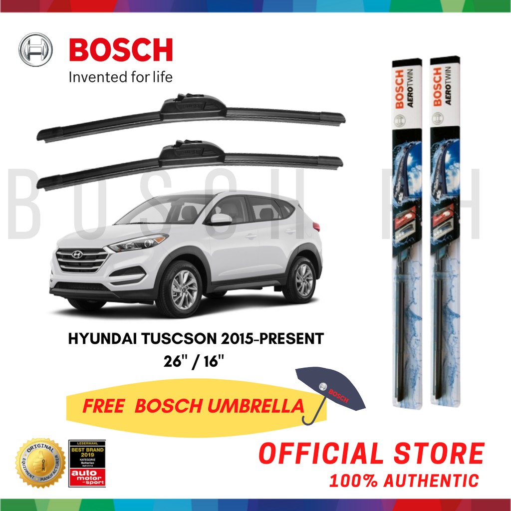 Bosch AEROTWIN Wiper Blade Set for Hyundai TUCSON 2015 - PRESENT (26 /16 ) | Shopee Philippines