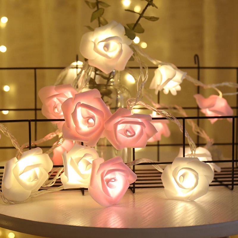 20 LED Rose Flower Fairy String Lights / Artificial Flower Bouquet ...
