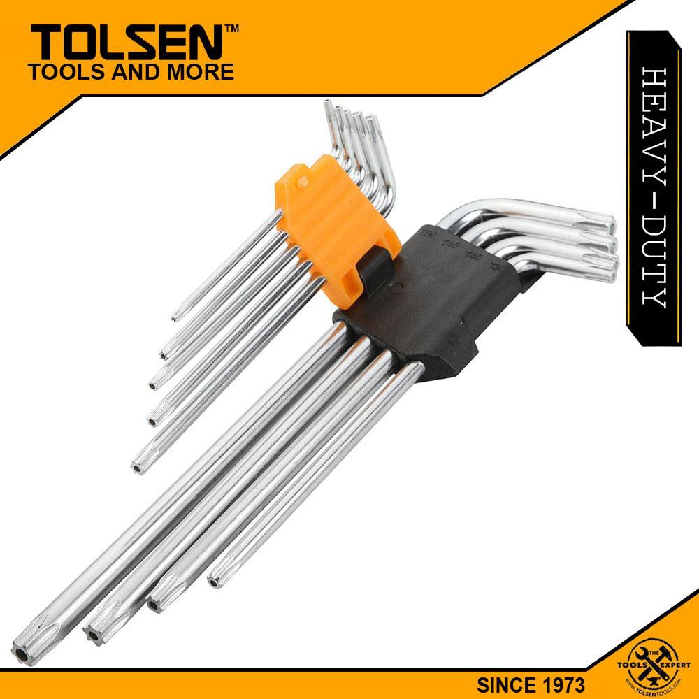 Tolsen 9pcs Torx Extra Long Arm Allen Hex Key Set (T10-T50) 20057 ...