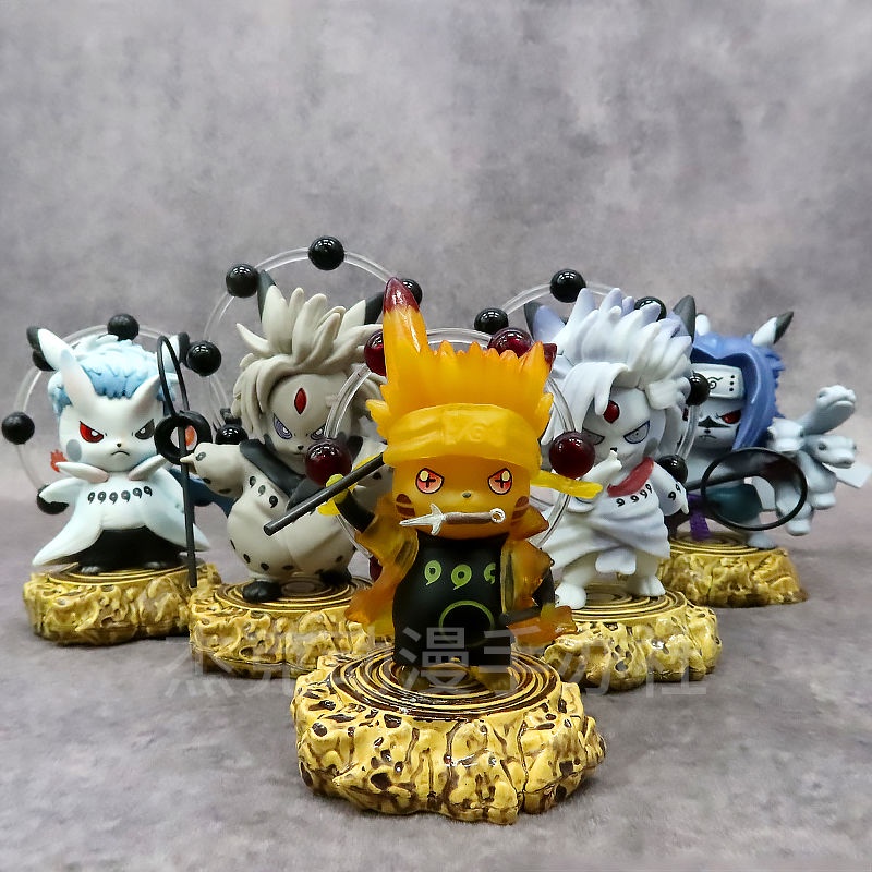 Pikachu Naruto Shippuden Figure Uchiha Madara Sasuke Obito Anime ...