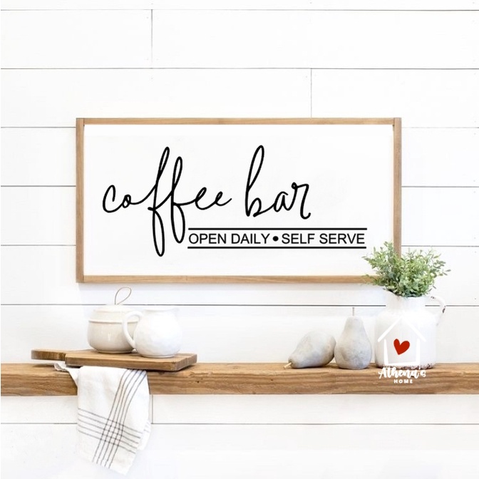 COFFEE BAR OPEN DAILY RUSTIC SIGN FOR YOUR COFFEE BAR | Shopee Philippines