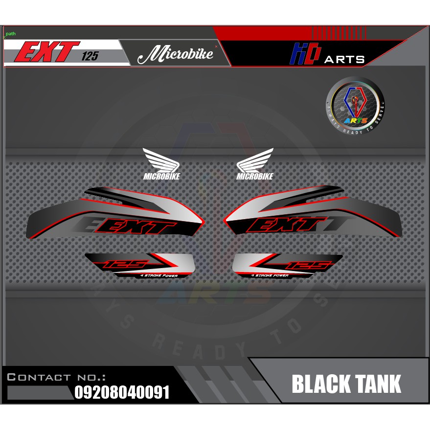 Microbike "EXT 125 Decals" Customized Motorcycle Decals, Laminated, NO ...