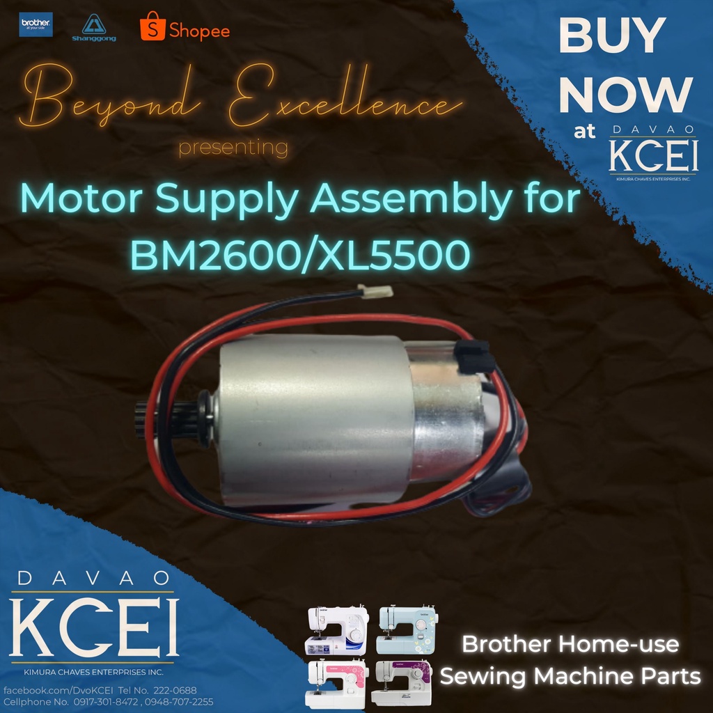 Motor Supply Assembly 220v/60hz for Brother BM-2600 or XL-5500 Home-use ...