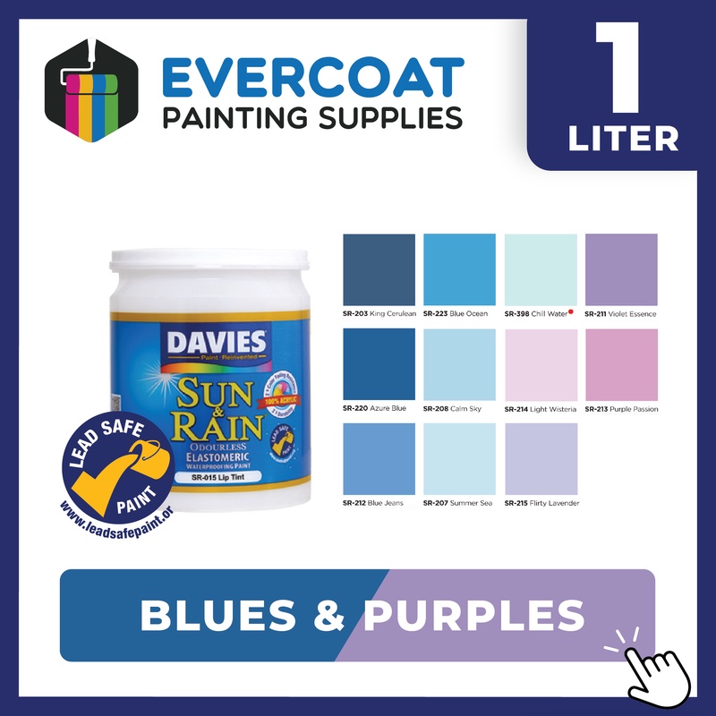 Davies Paints Sun & Rain 1-Liter (Blues & Purples) | Shopee Philippines