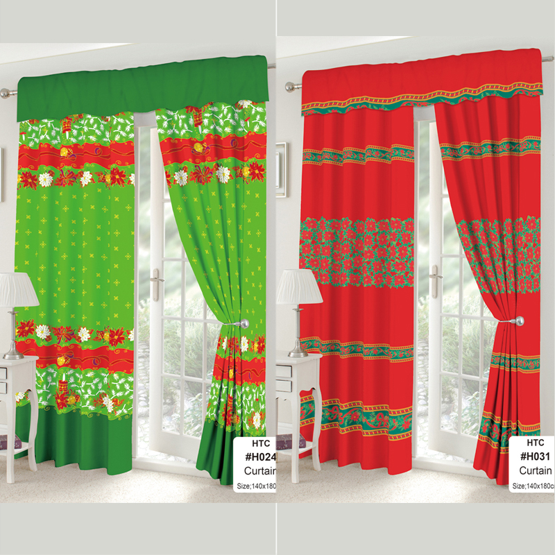 New Party Curtains Sales 5D Christmas Style Home Decor Red Green ...