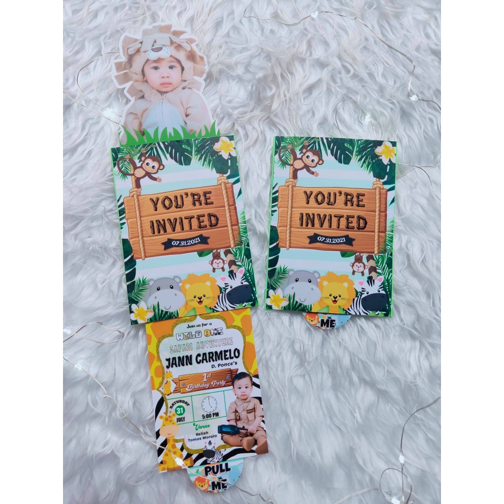 Pull me invitation Safari Adventure Theme | Shopee Philippines