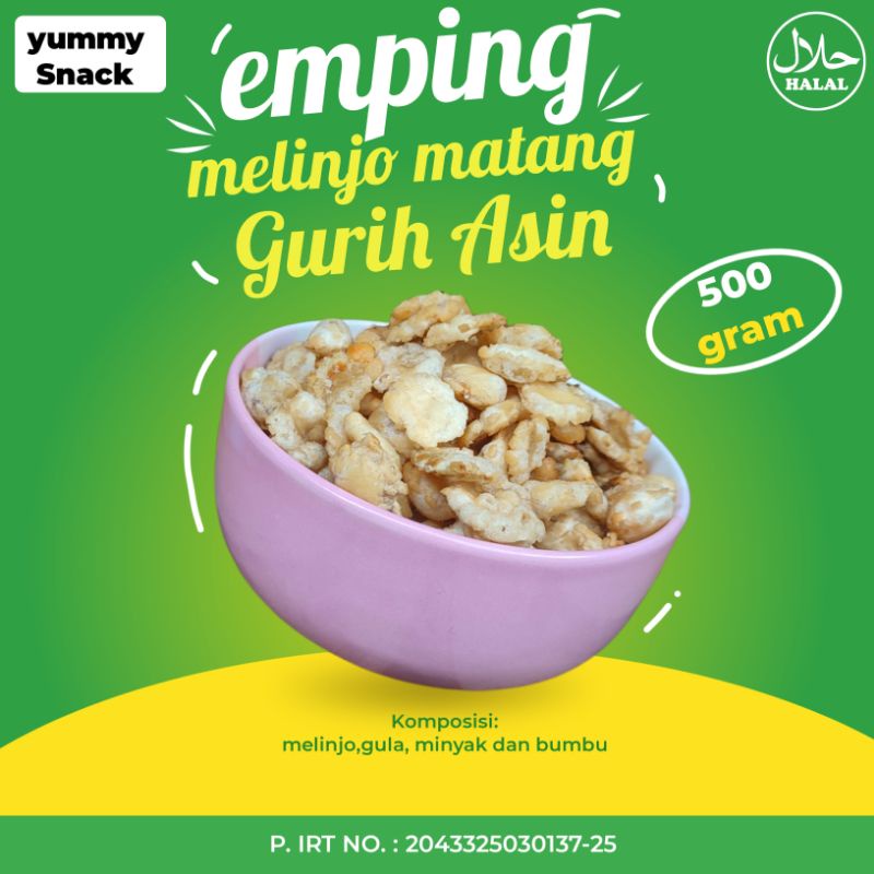 Emping MELINJO Teachers And Salt MATANG 500 GRAM Original LIMPUNG ...