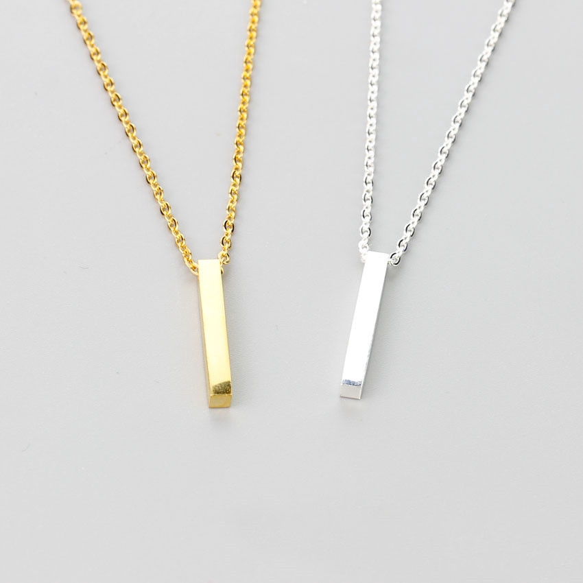 Fashion Jewelry stainless steel Bar Pendant Necklace Gift | Shopee ...