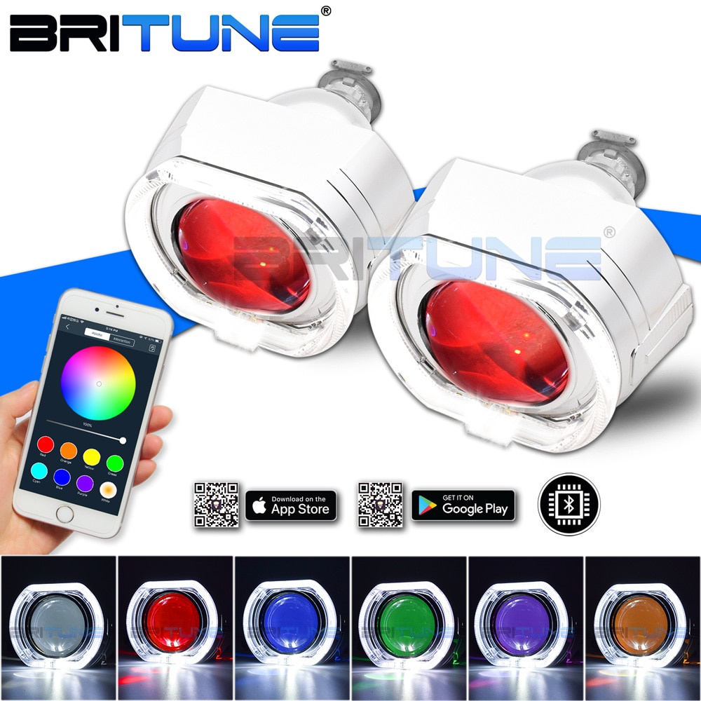 Britune Bi xenon Lens Bluetooth Angel Devil Eyes RGB APP Projector H1 ...