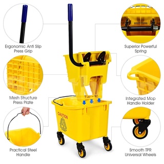 COD Heavy Duty Industrial Mop Squeezer Bucket 32L Liters Mop Squeezer ...