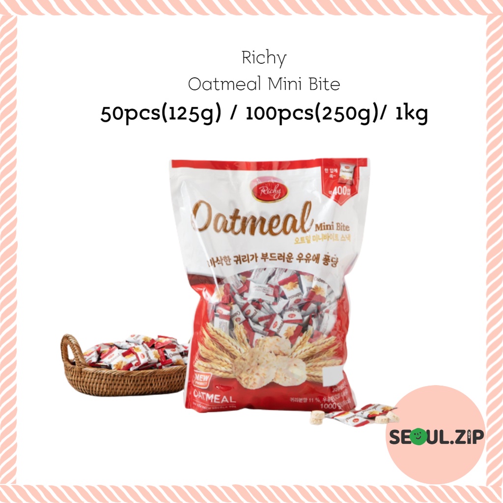 Richy Oatmeal Mini Bites Snack, Oatmeal Cereal Candy | Shopee Philippines