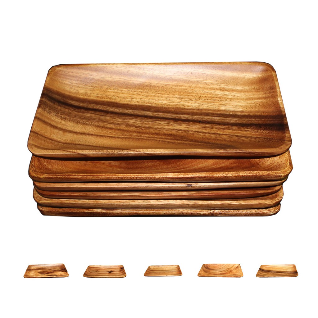 4 PCS Rectangular Wooden Plate 1x5x10 inches | Shopee Philippines