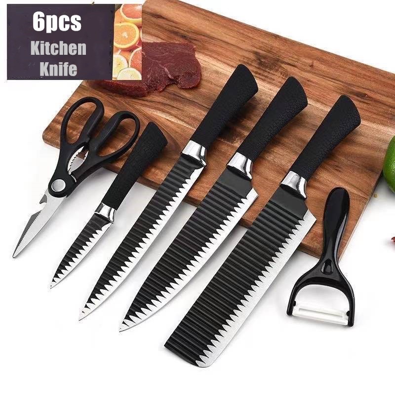 SJK 6 pcs Black Ceramic Knife Set and Kitchen Tool Set Anti-slip Handle ...