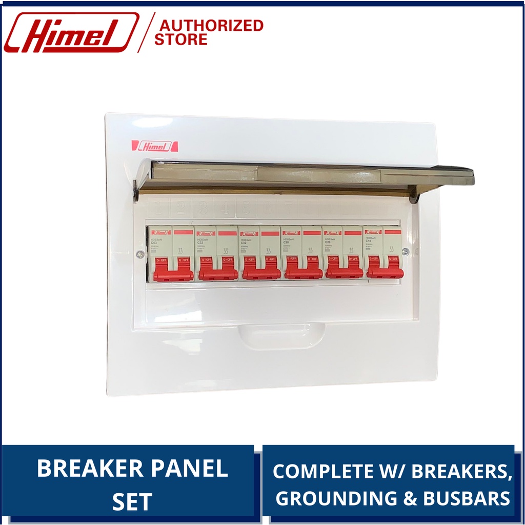 Himel Plastic Enclosure with Breakers 10A to 63A, 2P, Grounding & Comb ...