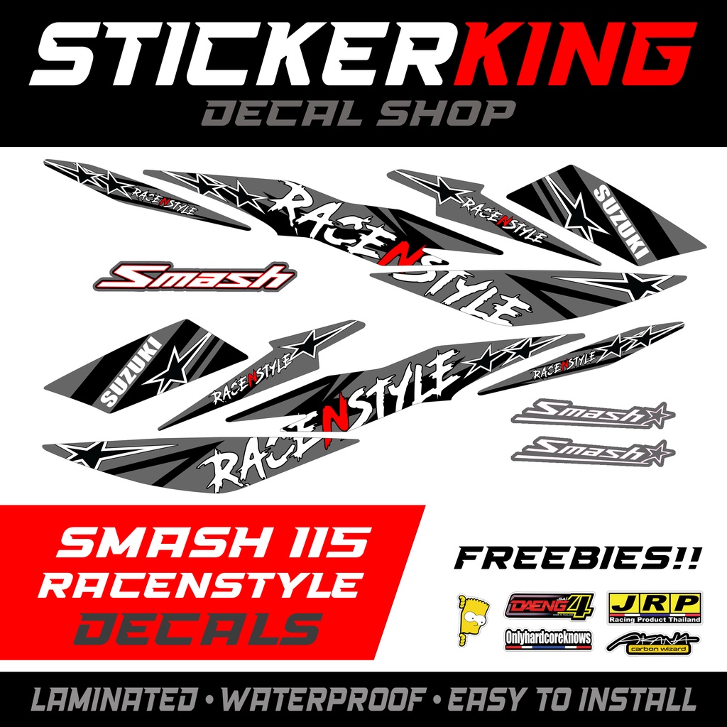 SMASH 115 RACENSTYLE DECALS (GRAY) | Shopee Philippines