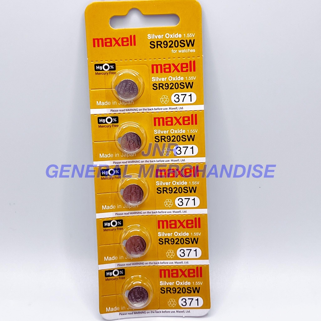 Maxell SR920 371 1.5V 1 PIECE OR 5 PIECES SR920sw Maxell 920 | Shopee ...