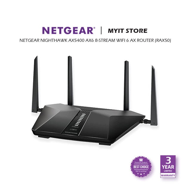 Netgear Nighthawk AX5400 AX6 8-Stream WiFi 6 AX Router - RAX50 | Shopee ...