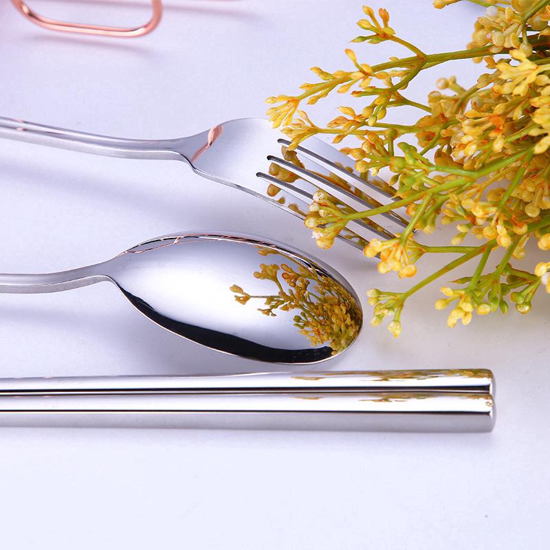 5 Set Sendok + Sumpit Stainless Steel Portable Kombinasi | Shopee ...