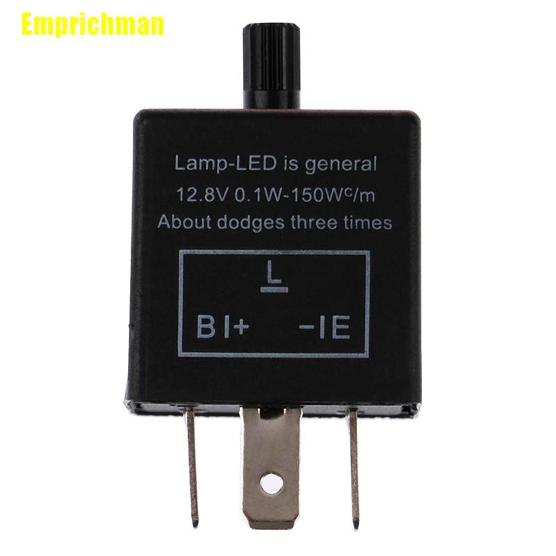3Pins Car 12V Universal Electronic Adjustable Freauency Led Turn Flasher Relay | BeeCost