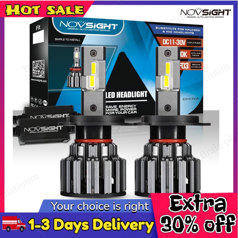2 PCS Novsight F03 H11 H7 H4 9005 9006 80W 6000K Car LED Headlight 15000LM Super Bright LED ...