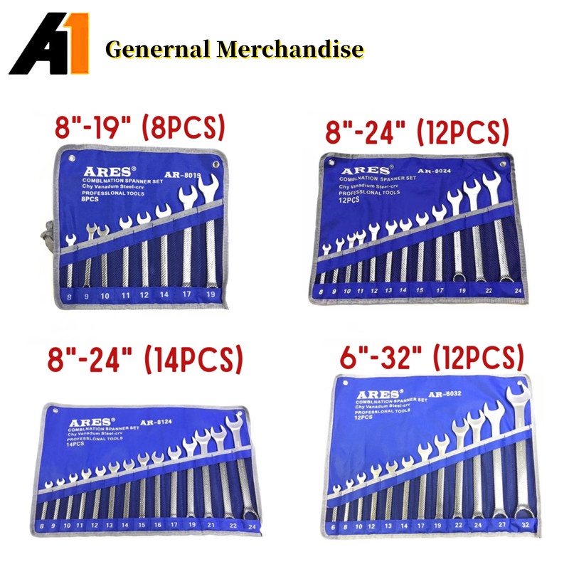 A1 Different Sizes ARES Combination Wrench Set Professional Tools ...