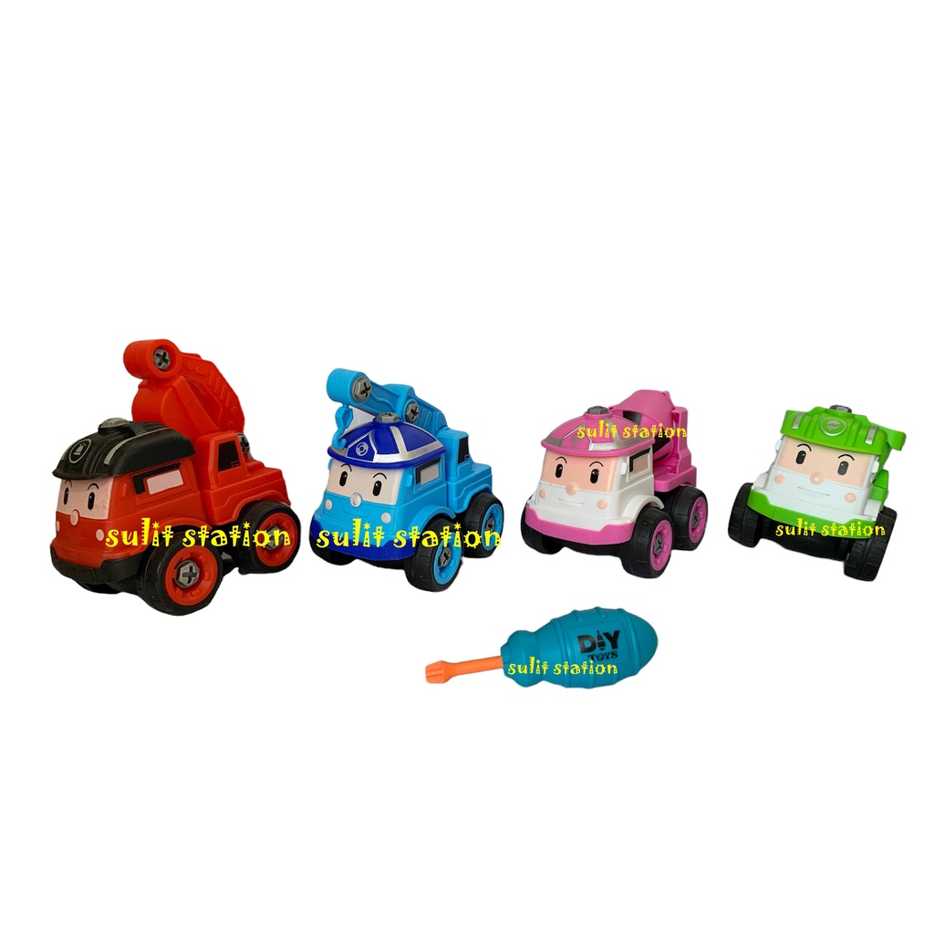 4pcs DIY ASSEMBLY CHARACTER AMBER HELLY ROY FIRETRUCK AMBULANCE ...