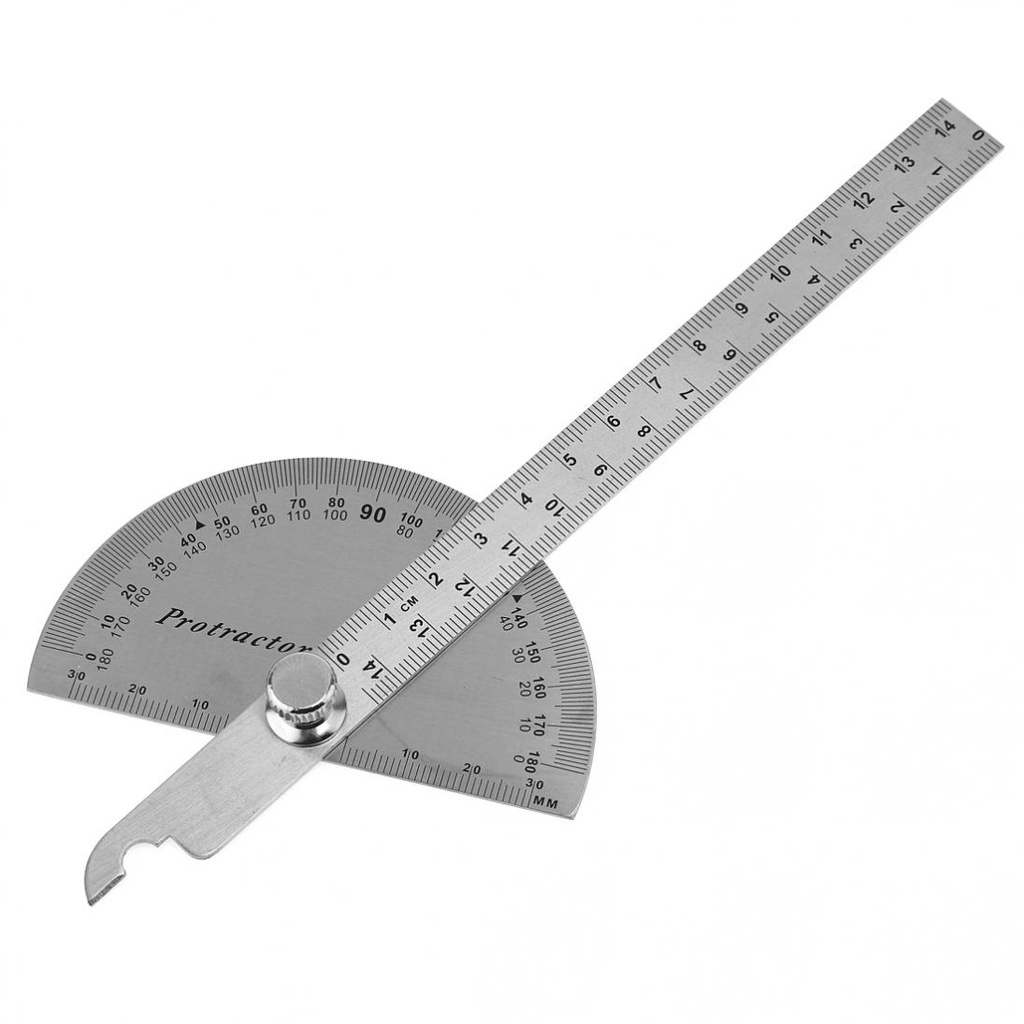 0-180 Degree 90 x 150mm Stainless Steel Adjustable Angle Ruler with ...