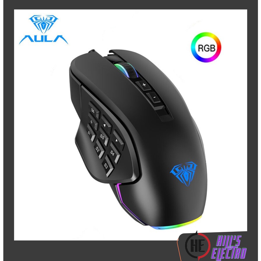Aula H510 9 Side Button Macro Custom Side RGB Premium Gaming Mouse ...