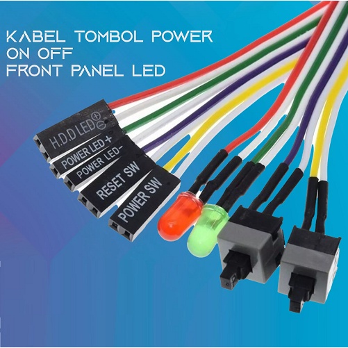 TOMBOL MERAH HIJAU 2 LED Green Red 2 Buttons Front Panel 5 Pin ...