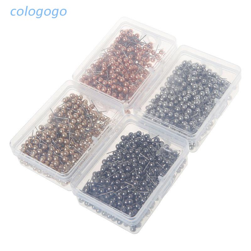 COLO 400pcs Round Plastic Head Steel Point Push Pins Map Thumb Tacks ...
