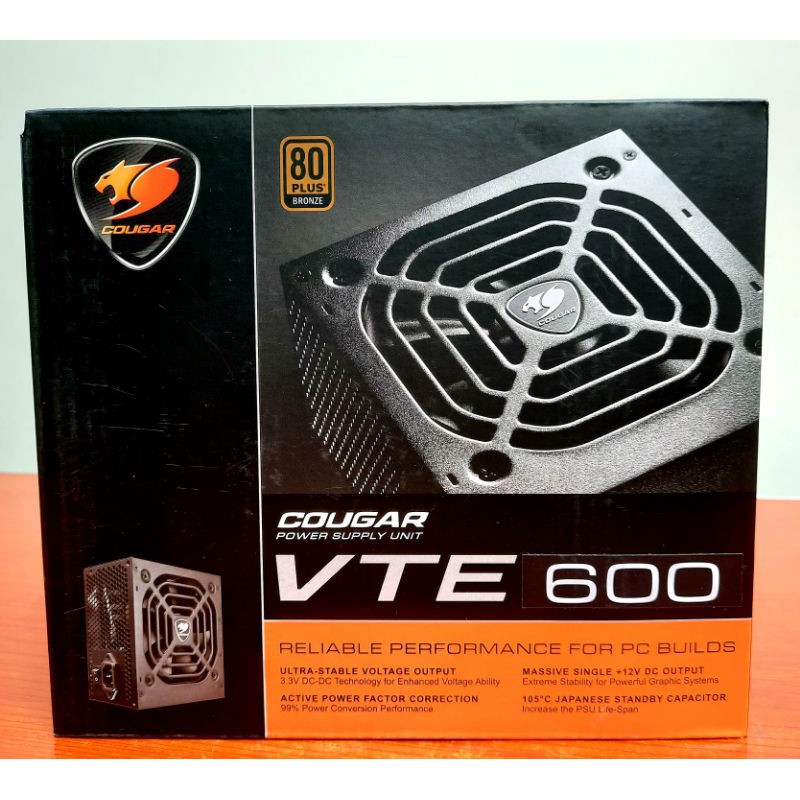 Cougar VTE600 80+ Bronze 600 Watt ATX Power Supply with Ultra-Silent ...