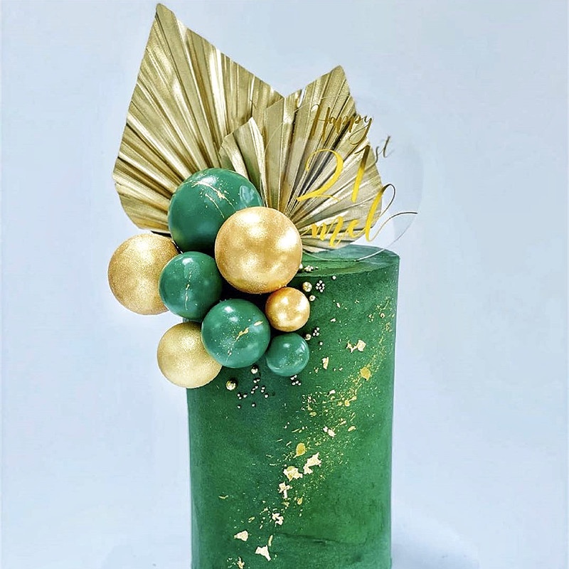 Mettalic fan topper cake topper happy birthday cake topper | Shopee ...